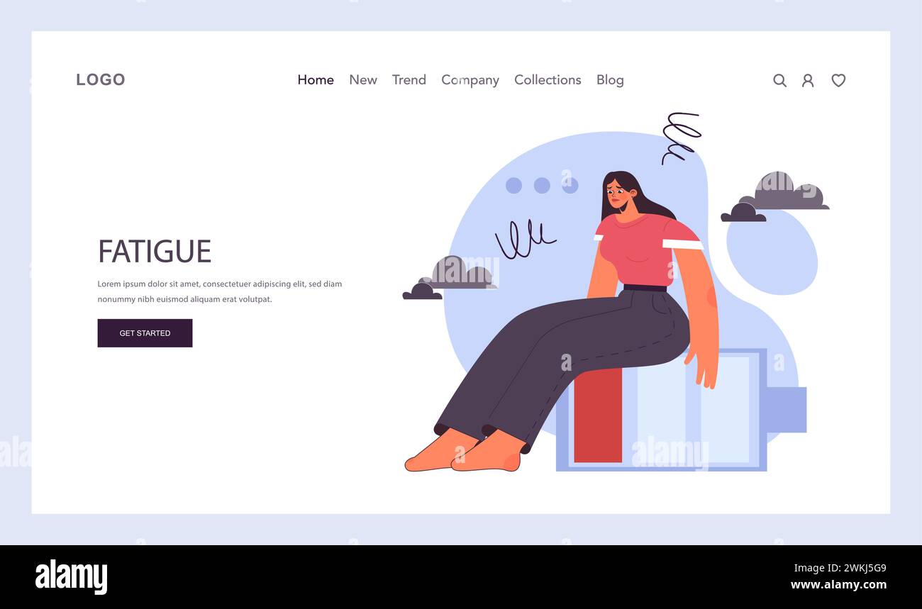 Anxiety web banner or landing page. Character mental health issues ...