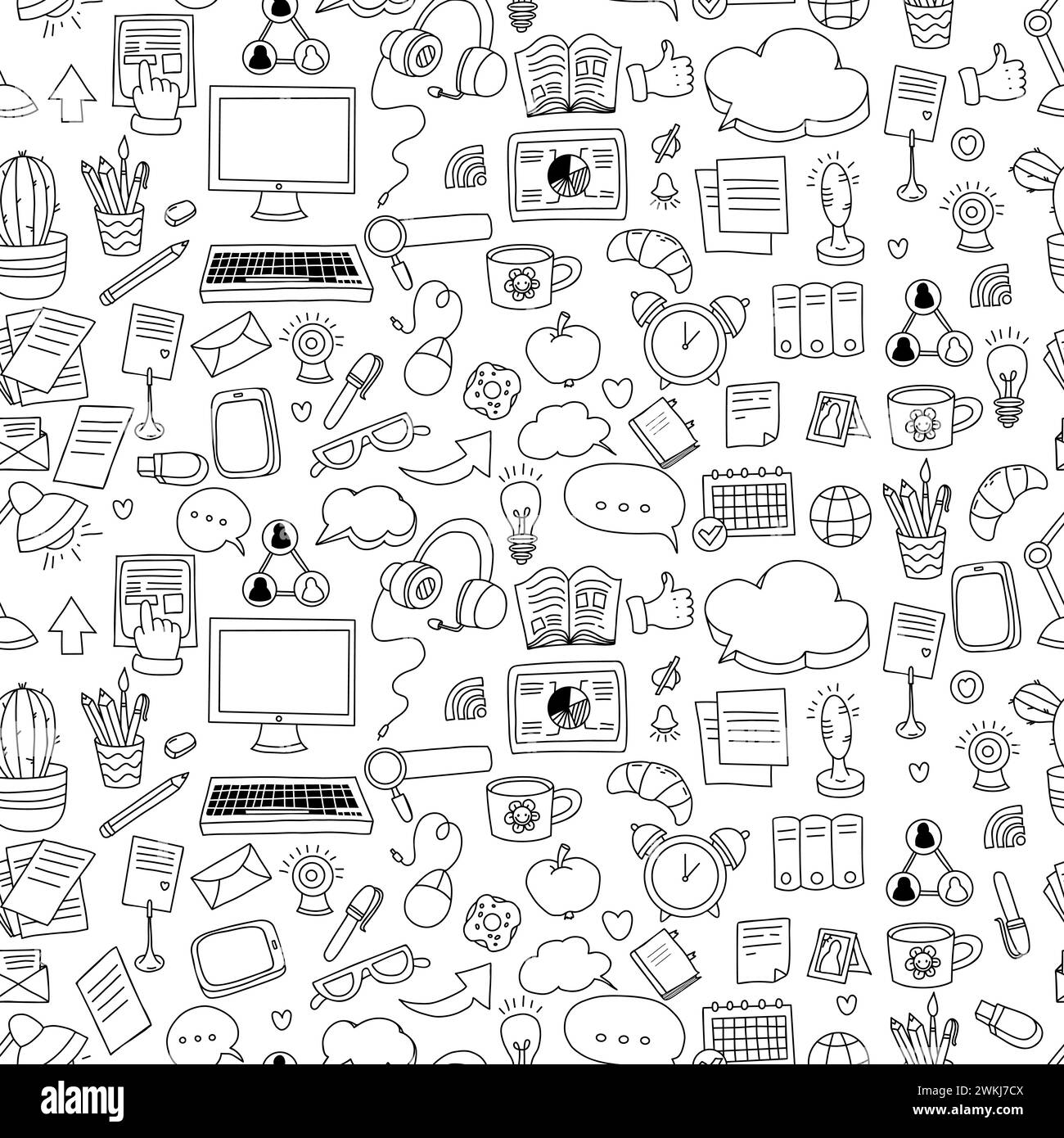 Business seamless pattern. Communications and technology, freelance ...