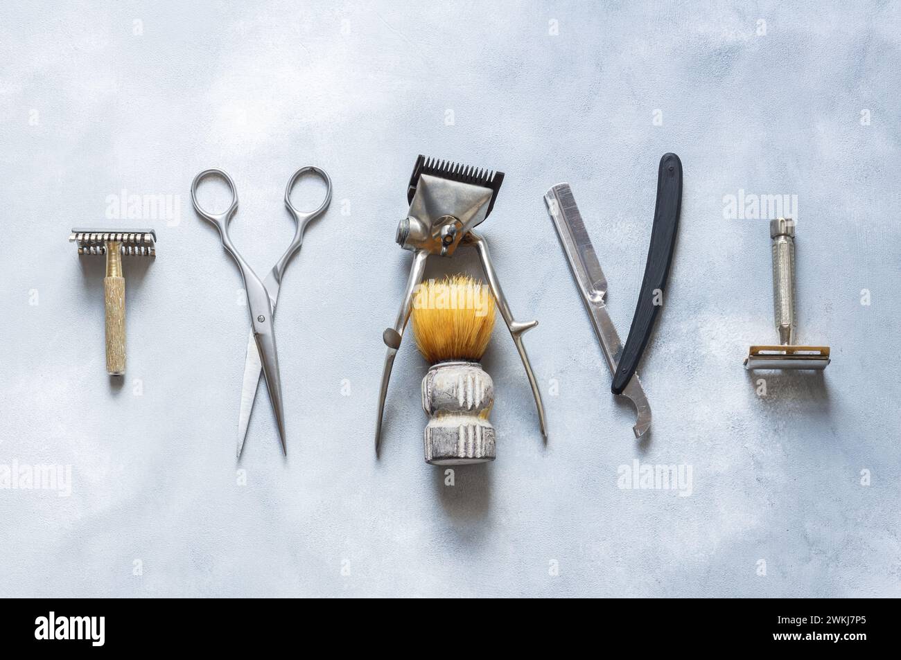 Vintage Barber supplies , hair and beard accessories for man, old ...