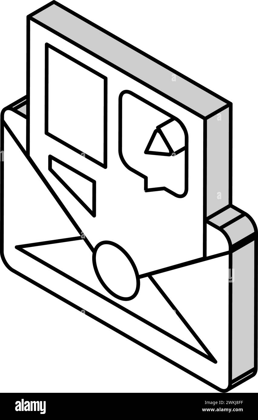 create newsletter marketing isometric icon vector illustration Stock ...