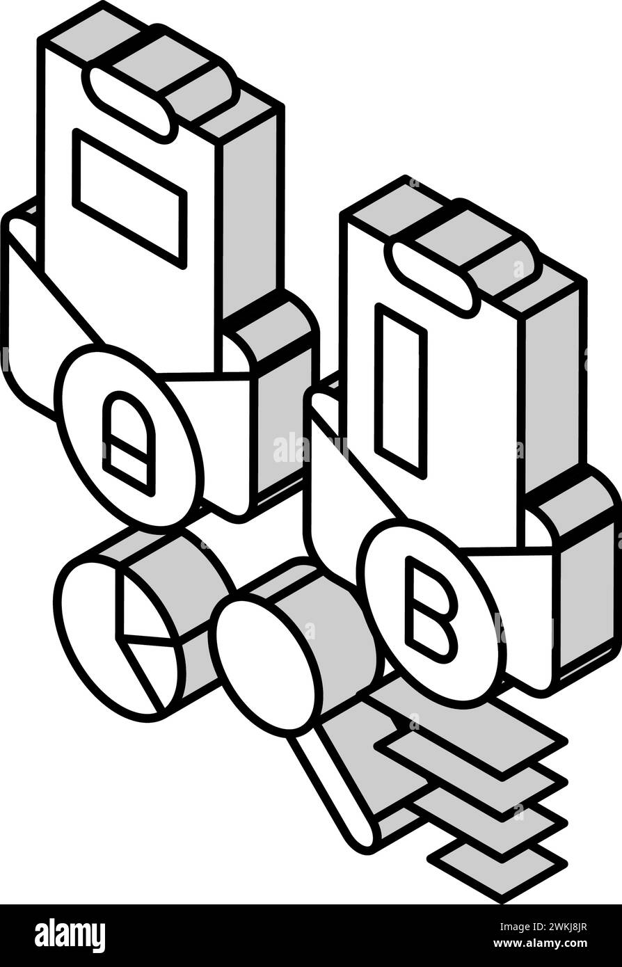 ab email split test marketing isometric icon vector illustration Stock ...