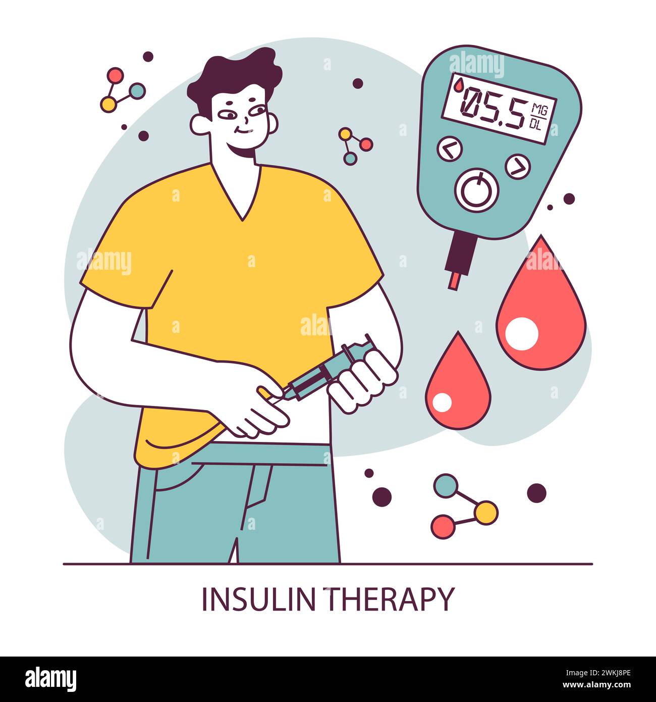 Diabetes. Measuring sugar blood with glucometer for glucose glycemic ...