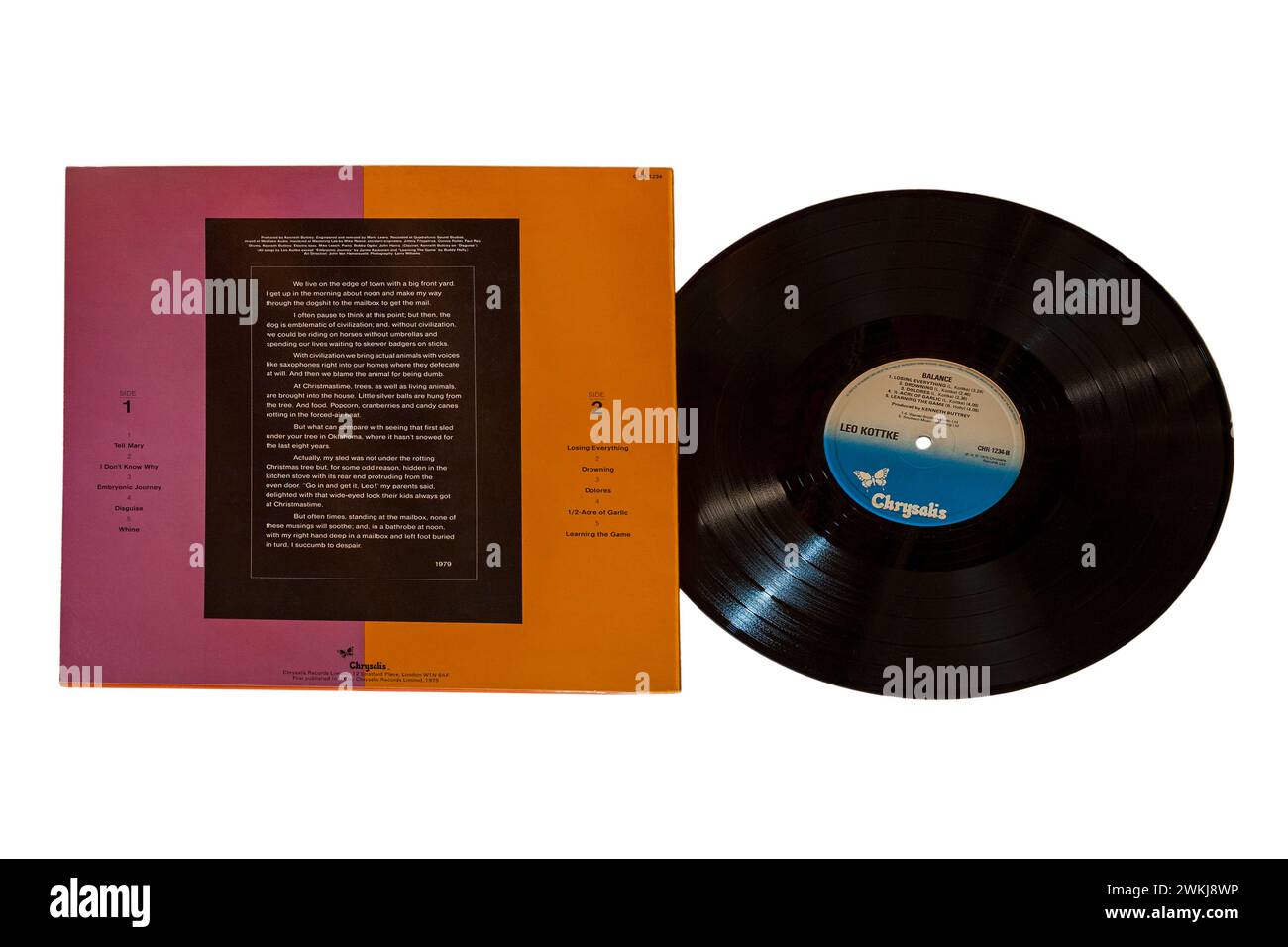 Leo Kottke Balance vinyl record album LP cover isolated on white ...