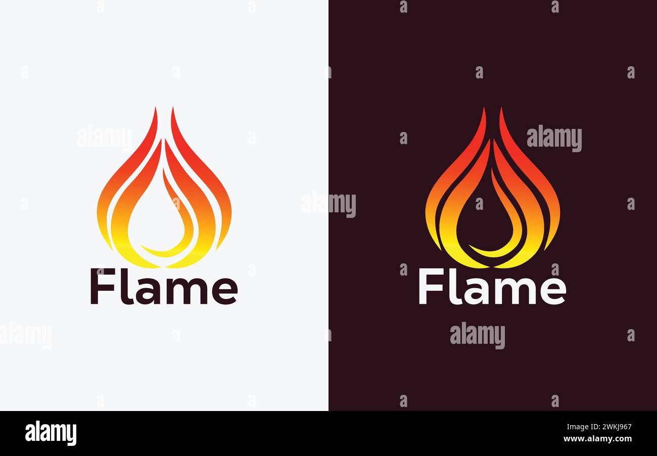Minimalist Fire Flame logo design vector template. Modern colorful Fire Flame vector. Crest ...