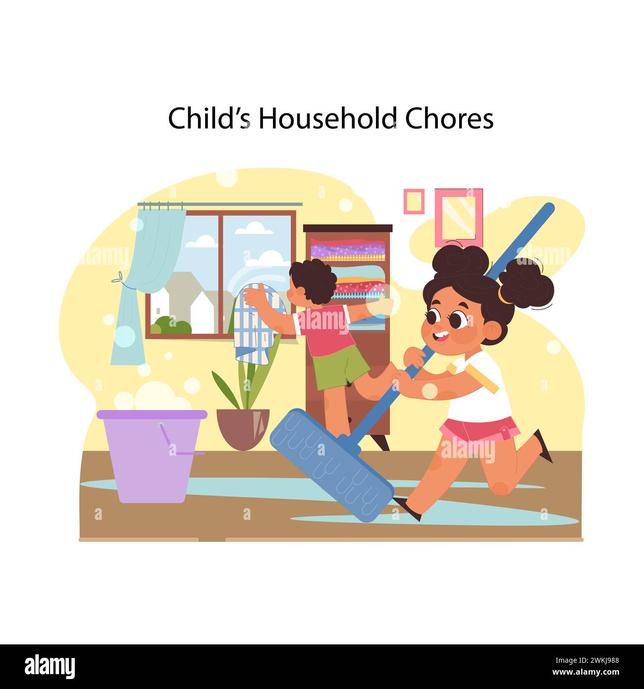 Boy helping with household chores hi-res stock photography and images - Alamy