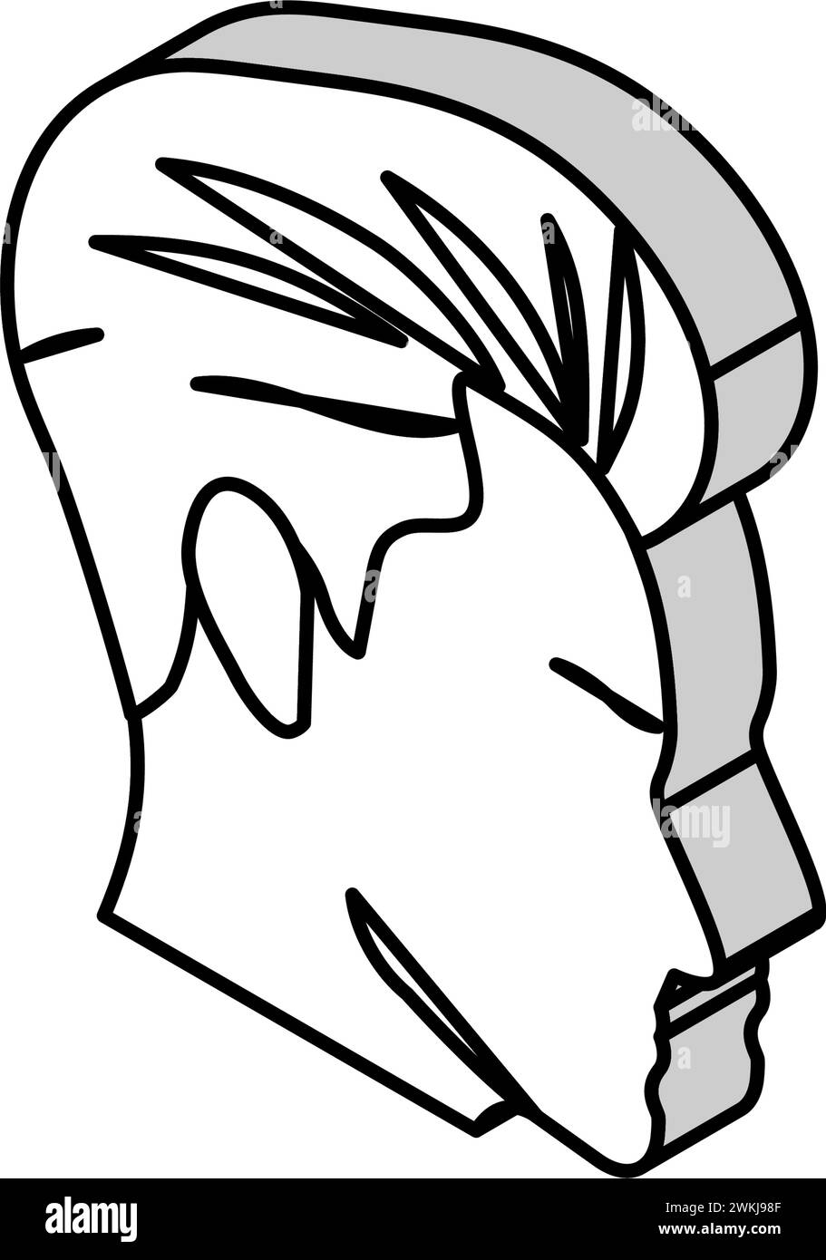 pompadour hairstyle male isometric icon vector illustration Stock ...