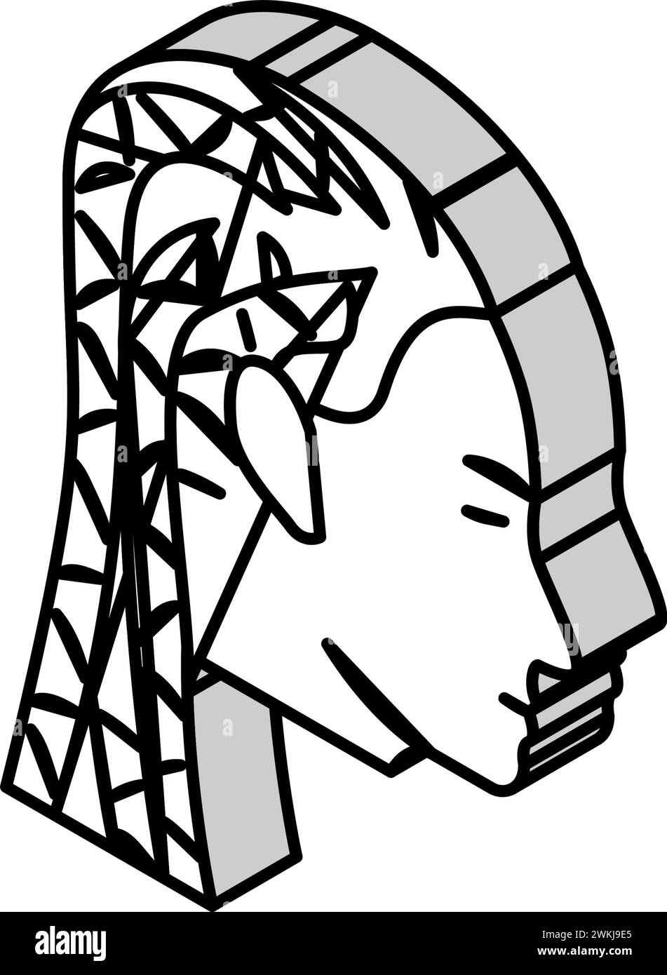 cornrows hairstyle female isometric icon vector illustration Stock ...