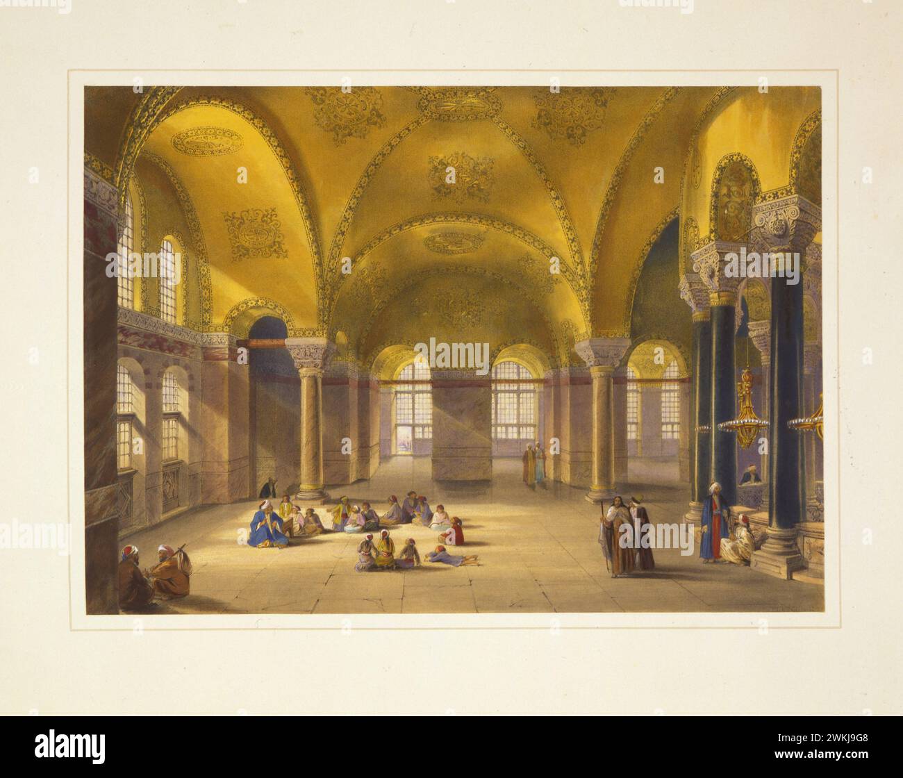 Istanbul, Turkey 1850s. Hagia Sophia Mosque drawings showing the ...