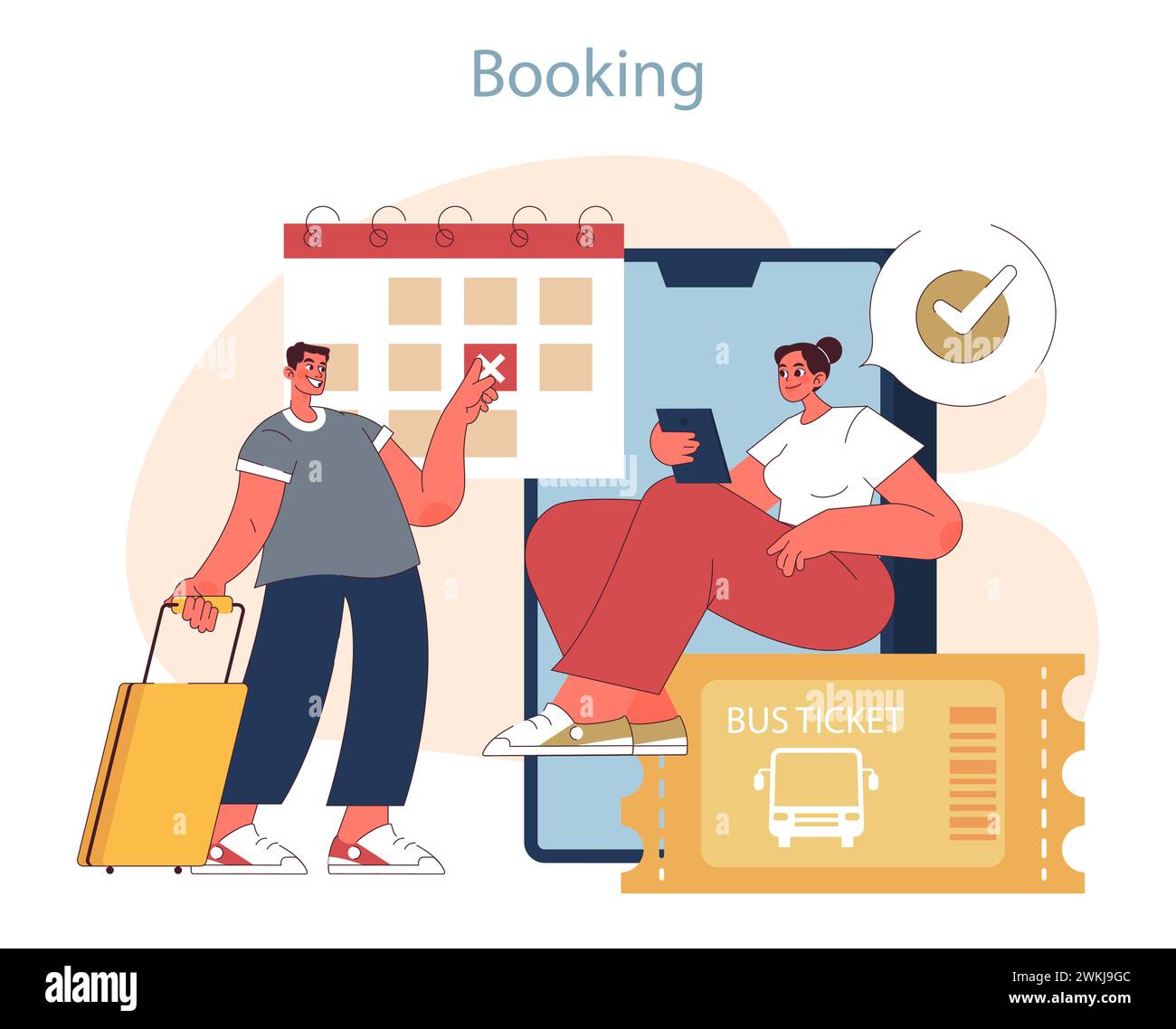 Booking concept. Enthusiastic couple secures their honeymoon plans ...