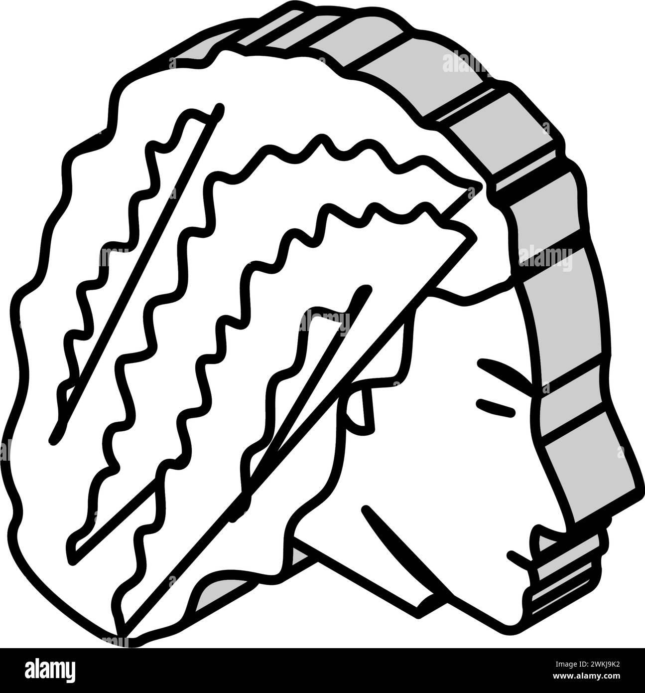 curly female hairstyle female isometric icon vector illustration Stock ...