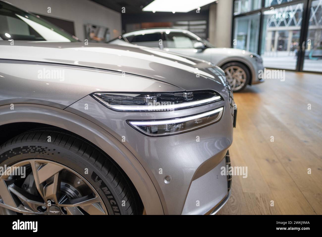 new grey Genesis ELECTRIFIED GV70 all-electric Car, korean Hyundai ...