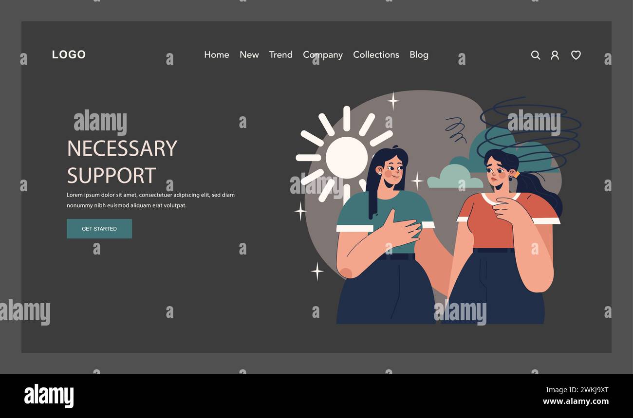 Positive relationships web banner or landing page dark or night mode ...