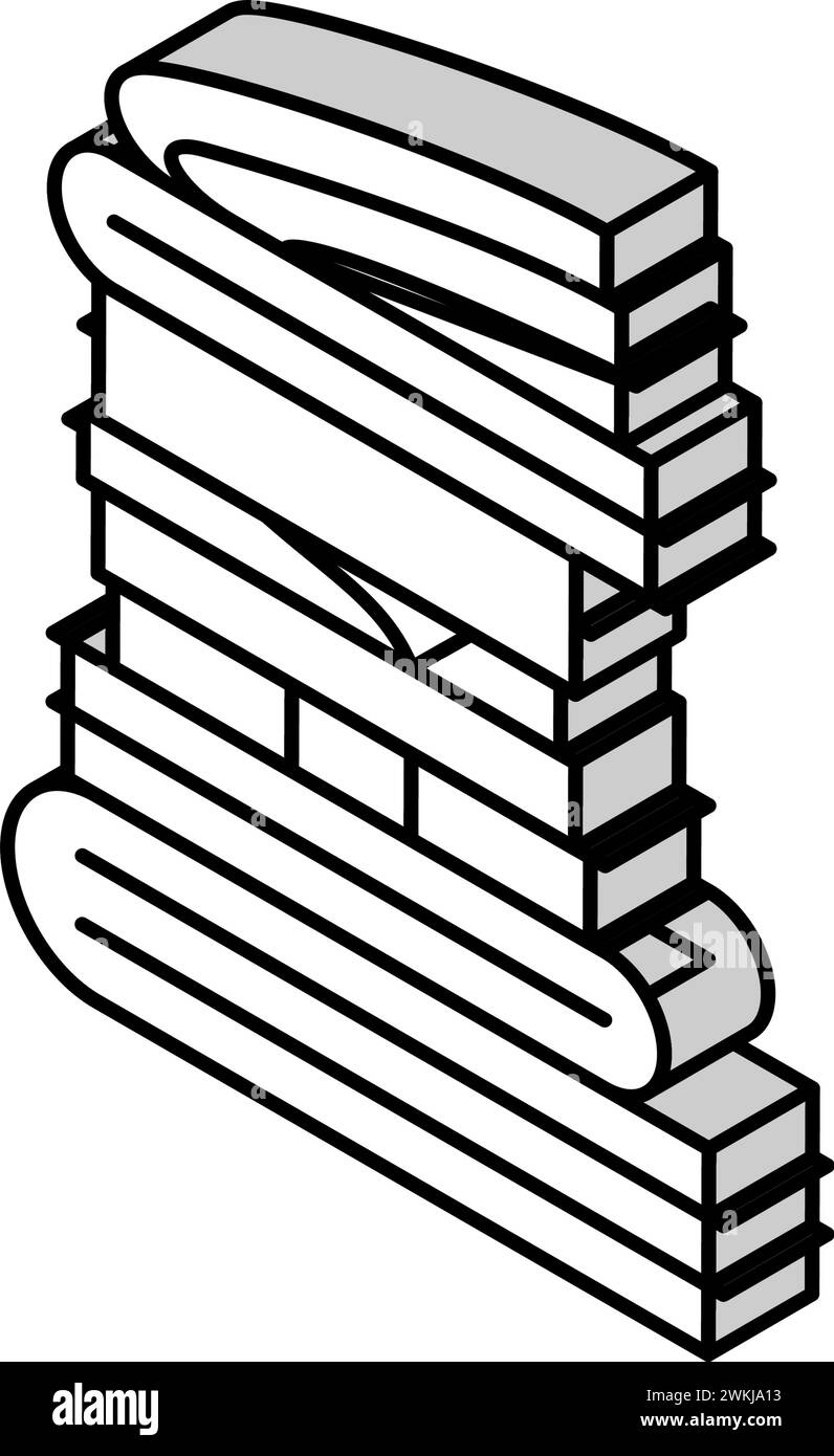 document paper stack isometric icon vector illustration Stock Vector ...