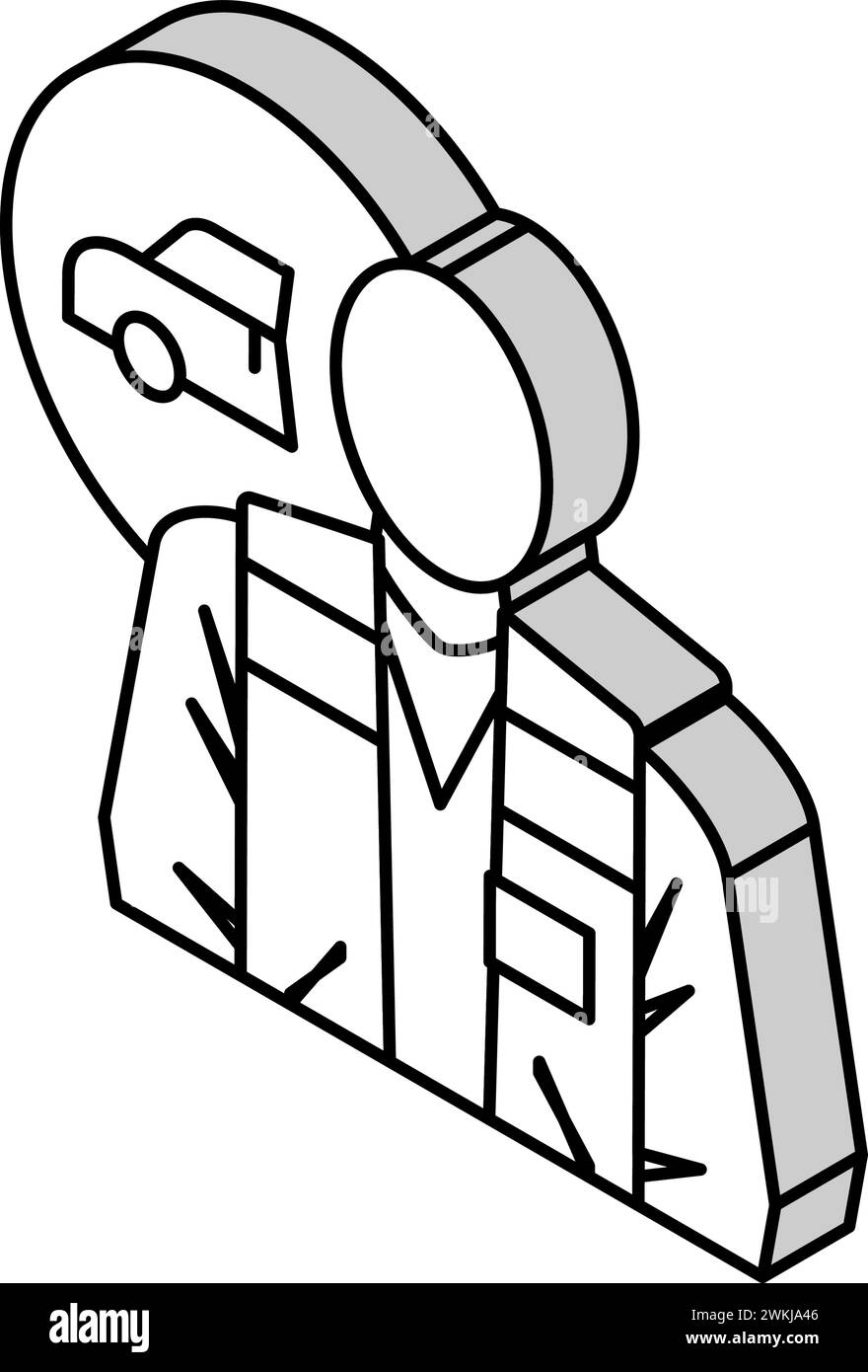 fleet maintenance manager repair worker isometric icon vector ...