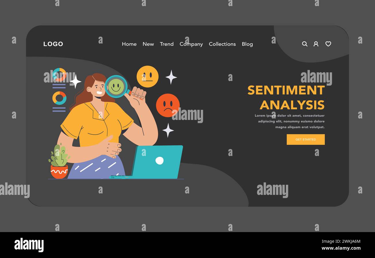 Customer feedback web banner or landing page dark or night mode ...