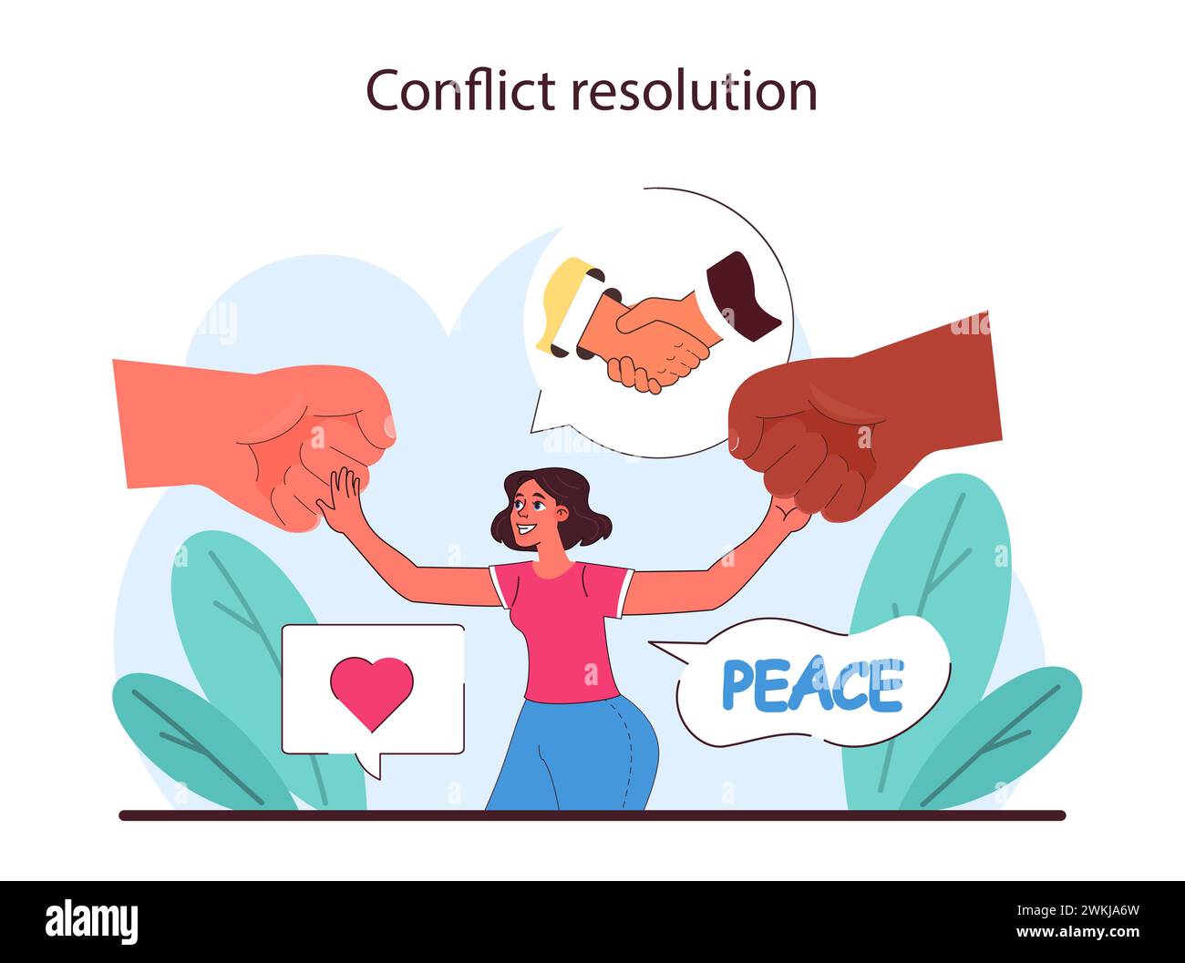 Conflict resolution concept. Harmonious resolution of business ...
