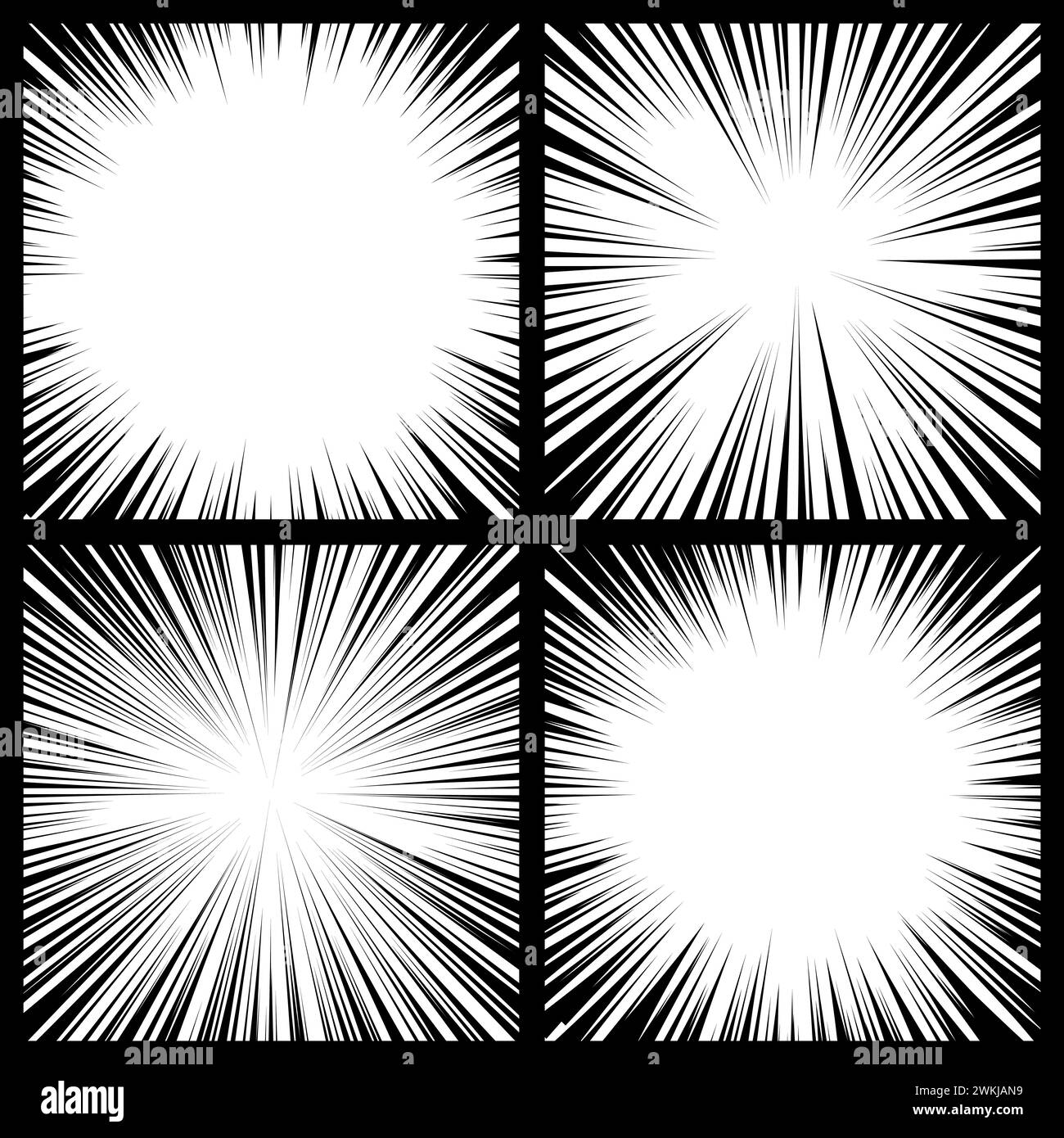 Comic book radial rays, lines. Comics background with motion, speed ...