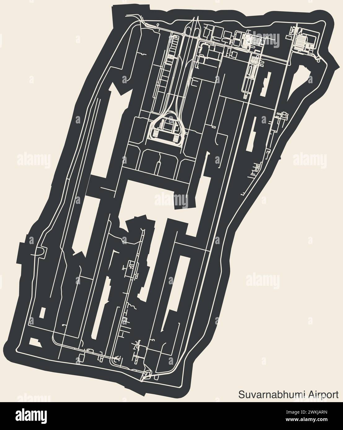 Terminals layout plan of the SUVARNABHUMI AIRPORT (BKK, VTBS), BANGKOK ...