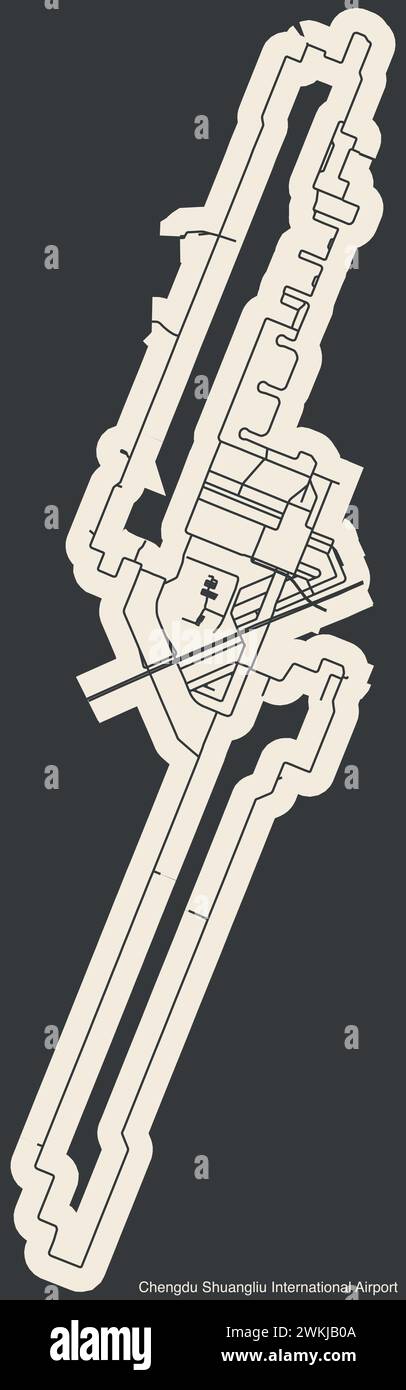 Terminals layout plan of the CHENGDU SHUANGLIU INTERNATIONAL AIRPORT ...