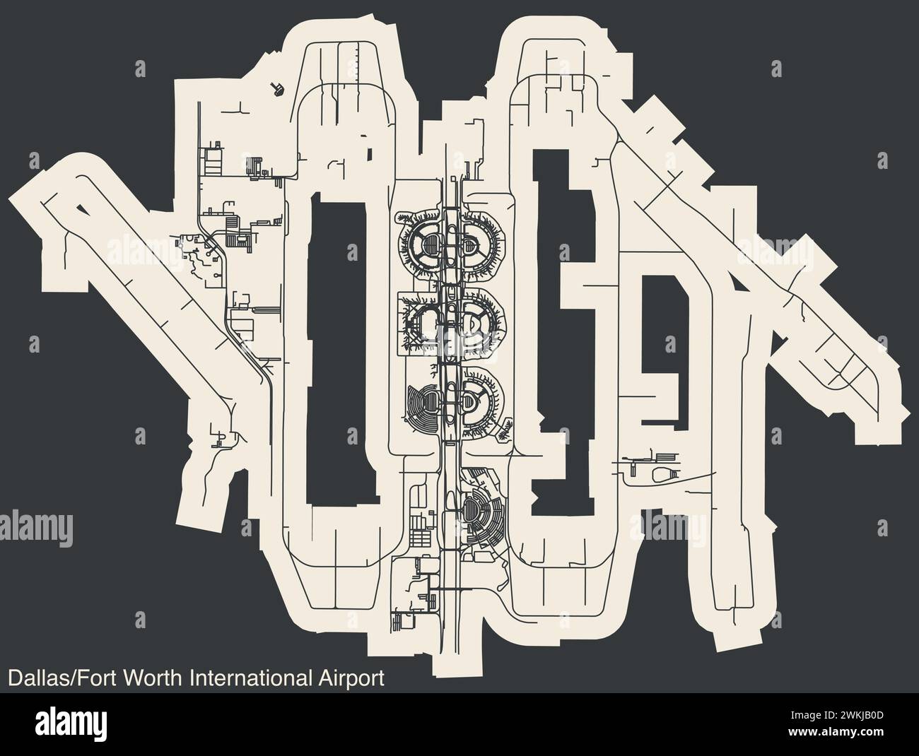 Terminals layout plan of the DALLAS FORT WORTH INTERNATIONAL AIRPORT ... Terminals layout plan of the DALLAS FORT WORTH INTERNATIONAL AIRPORT ...
