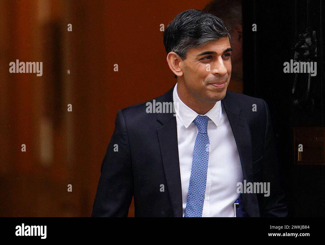 Prime Minister Rishi Sunak departs 10 Downing Street, London, to attend ...