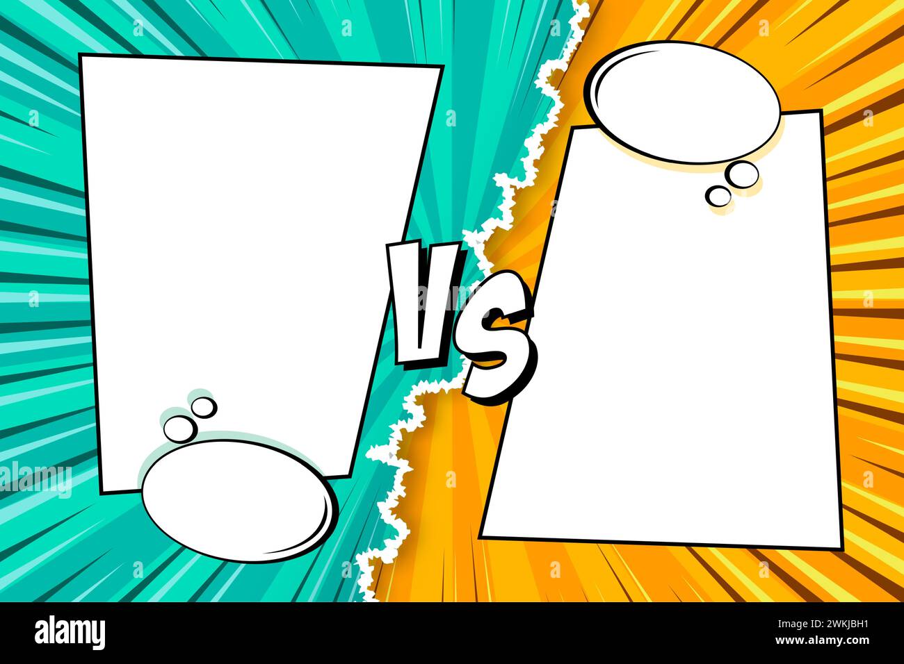 Cartoon comic background. Fight versus. Comics book colorful ...