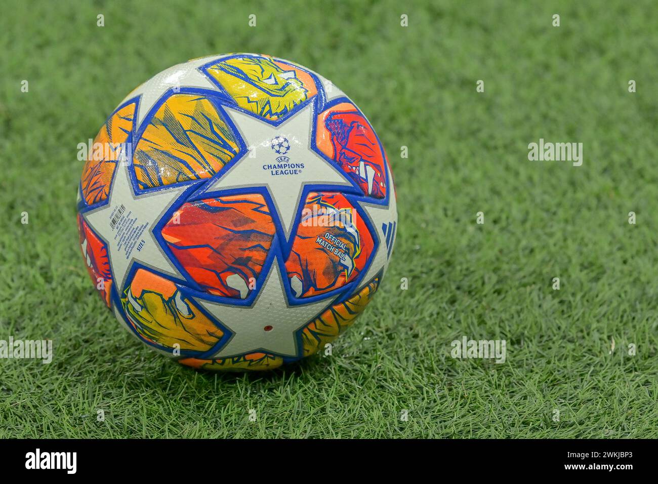Milano, Italy. 20th Feb, 2024. Offical CL match balls from Adidas are ...