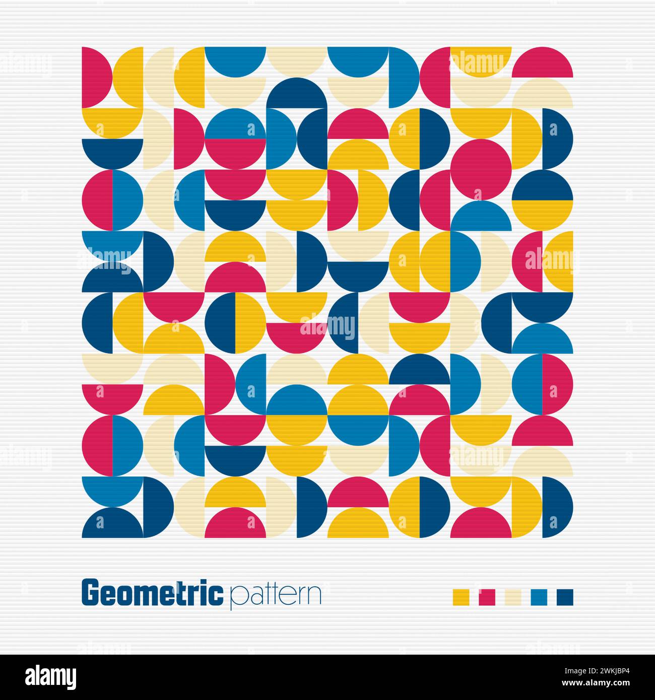 Geometric trendy pattern. Modern colorful background with simple elements. Retro texture with ...