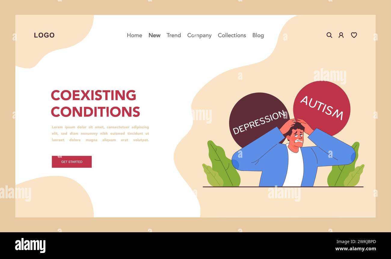 Neurodiversity web banner or landing page. Cognitive development ...