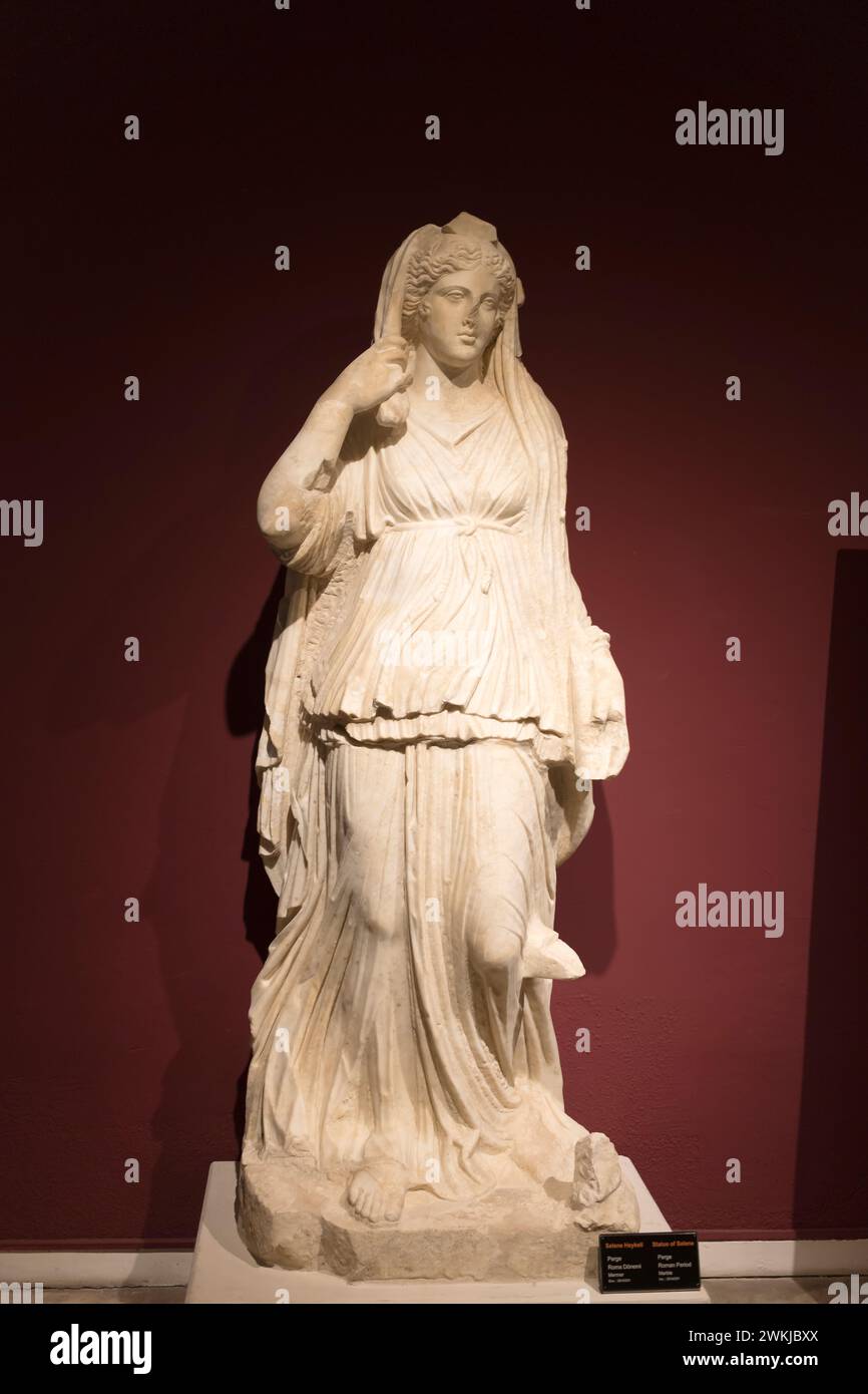 Greco Roman sculpture of Selene, as exhibited at the Archaeological ...