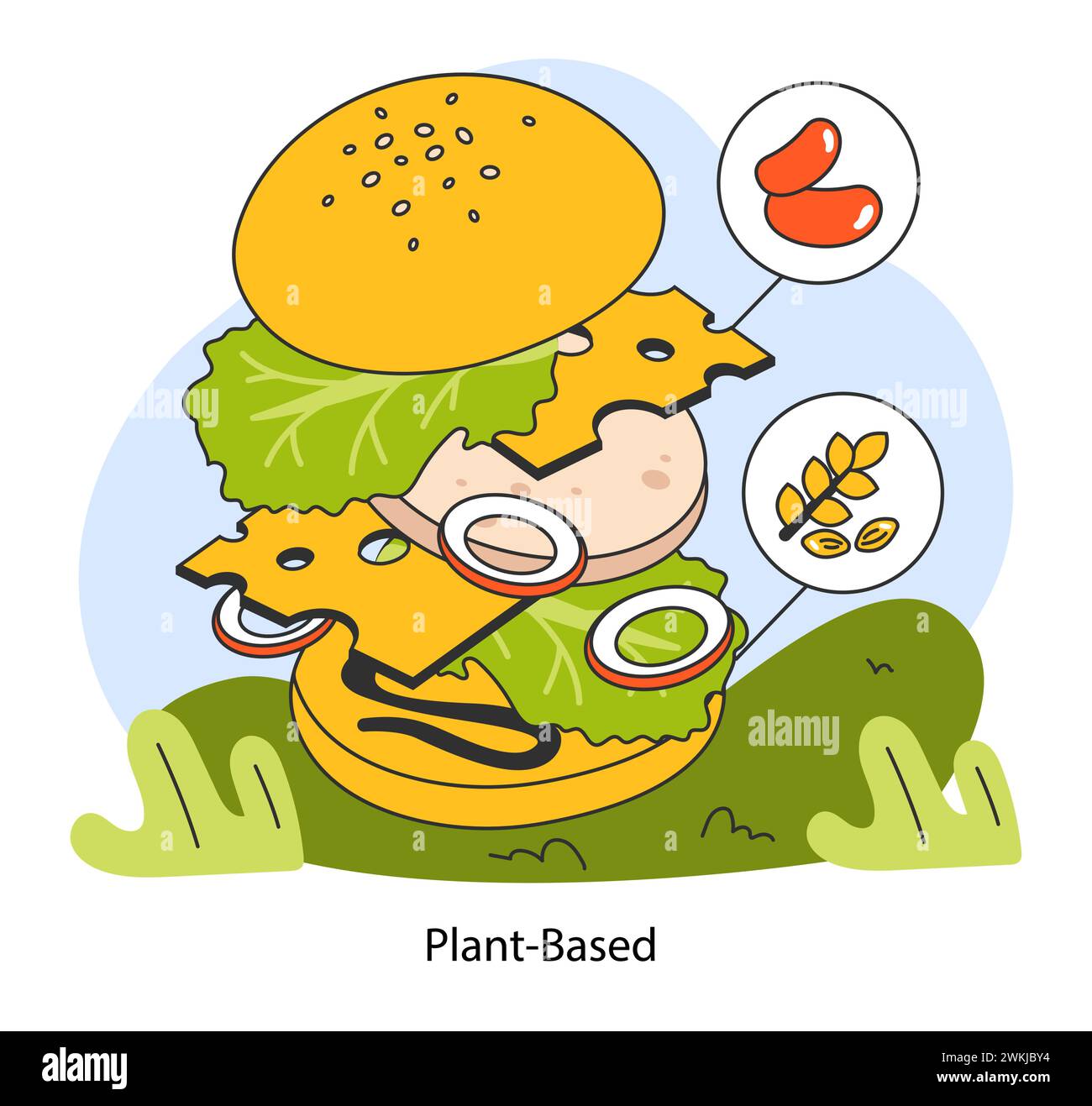 Plant based meat free alternative Stock Vector Images - Alamy
