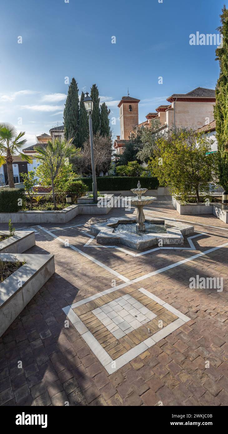 Gardens of the Great Mosque of Granada, in Andalusia, Spain Stock Photo ...