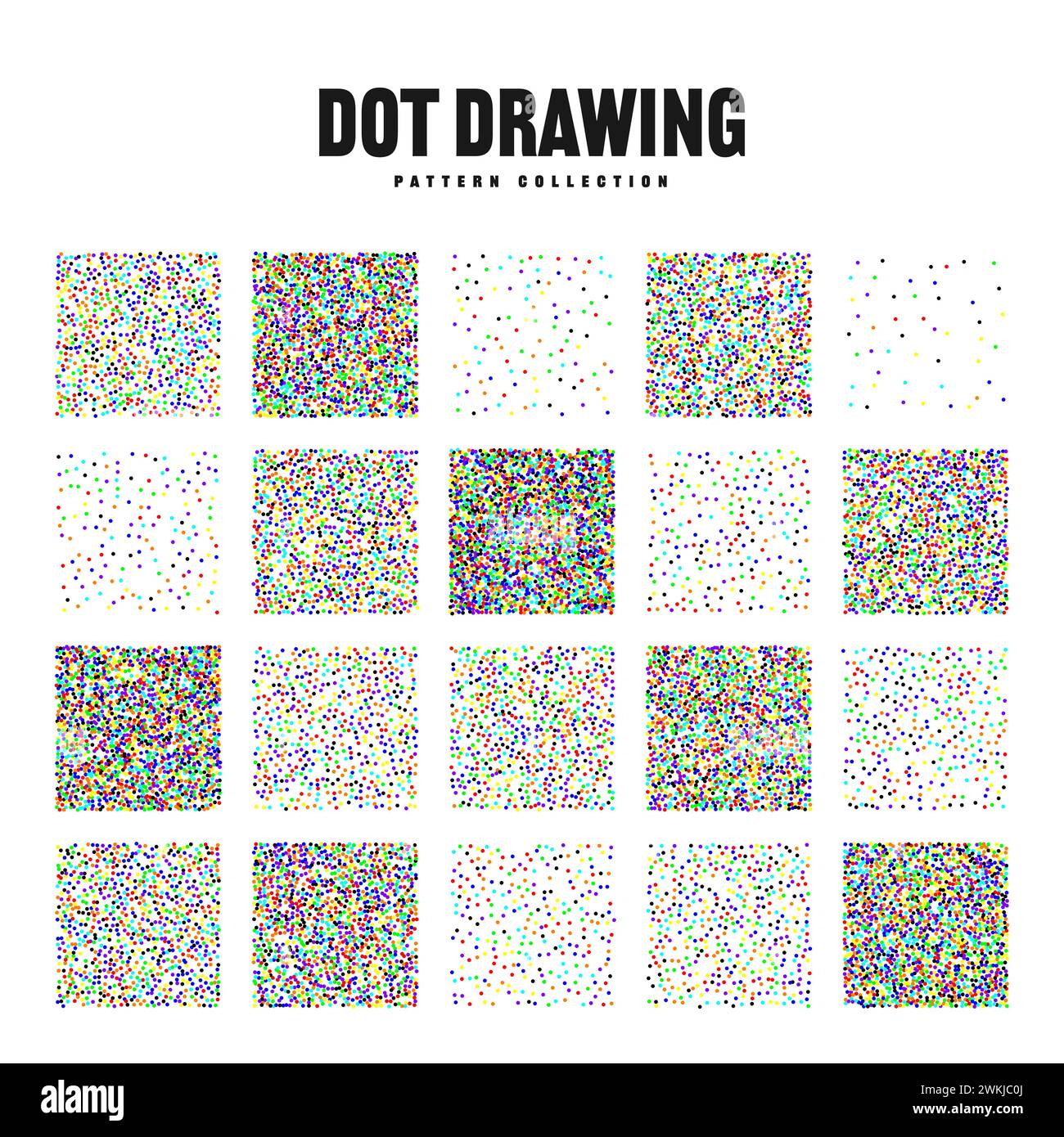 Square shaped dotted objects, vintage stipple elements. Stippling ...
