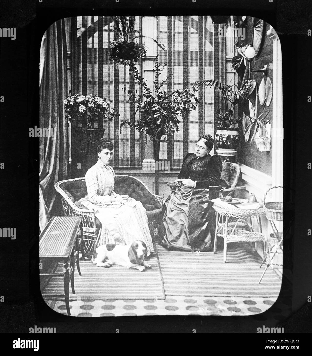A magic lantern slide of Queen Mary, when Princess May of Teck, with ...