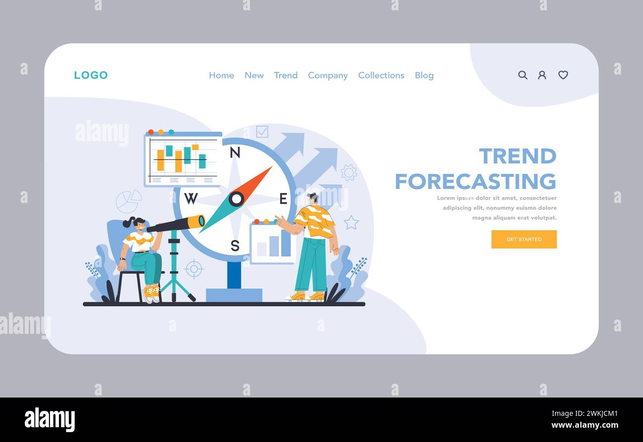 Trend watching web or landing. Specialist tracking new business trends ...