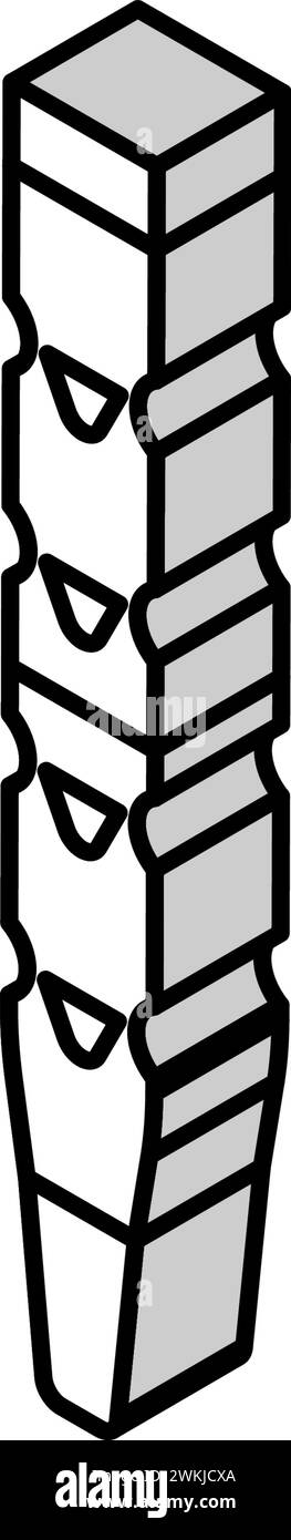fractionating column chemical glassware lab isometric icon vector ...