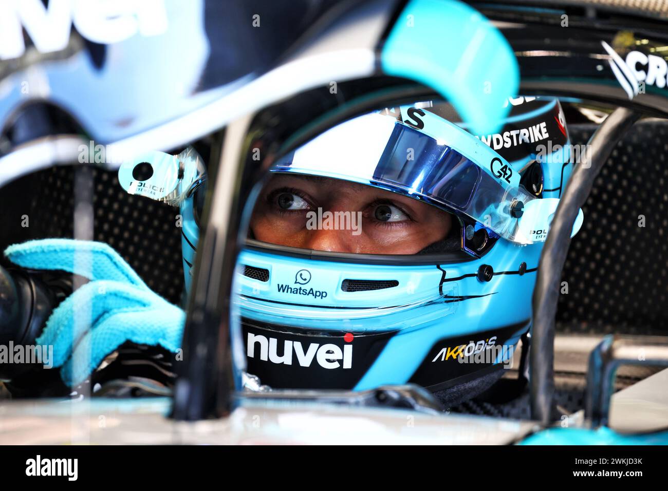 Sakhir, Bahrain. 21st Feb, 2024. George Russell (GBR) Mercedes AMG F1 ...