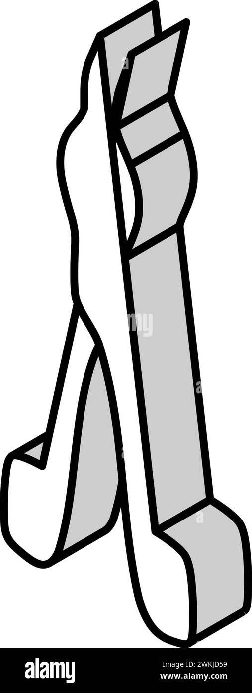 crucible tongs chemical glassware lab isometric icon vector ...