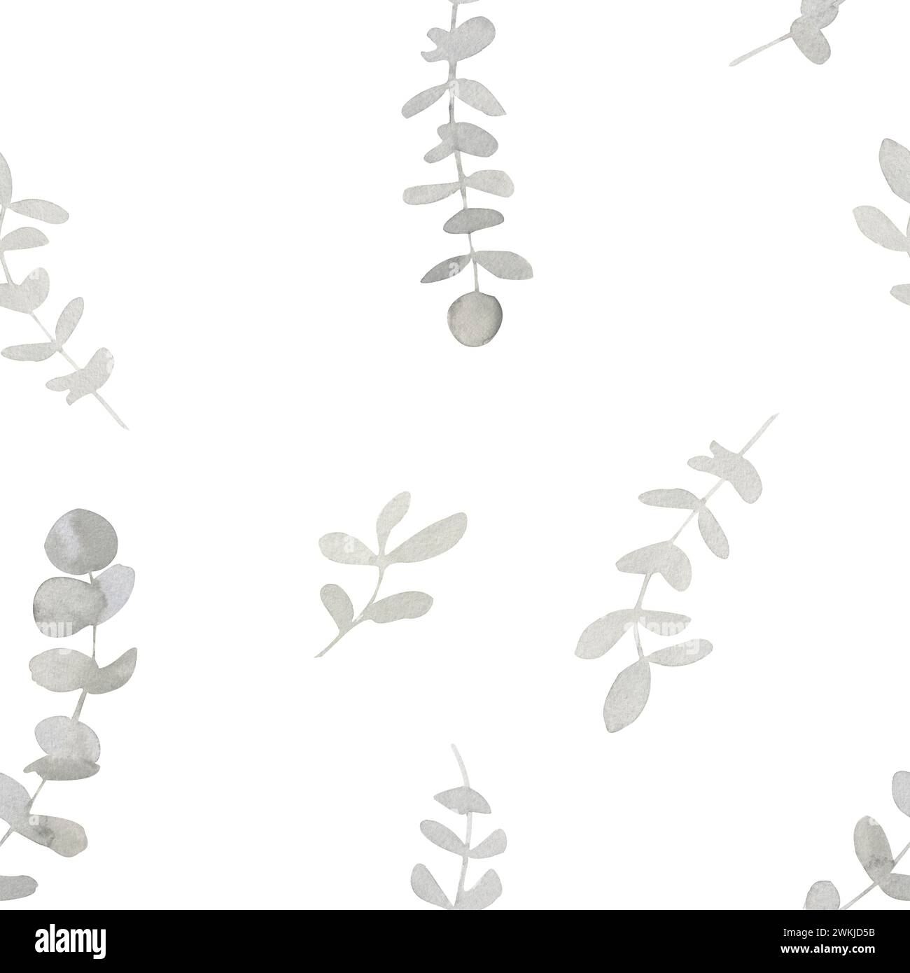 Dusty pastel green eucalyptus foliage seamless pattern for stationery ...