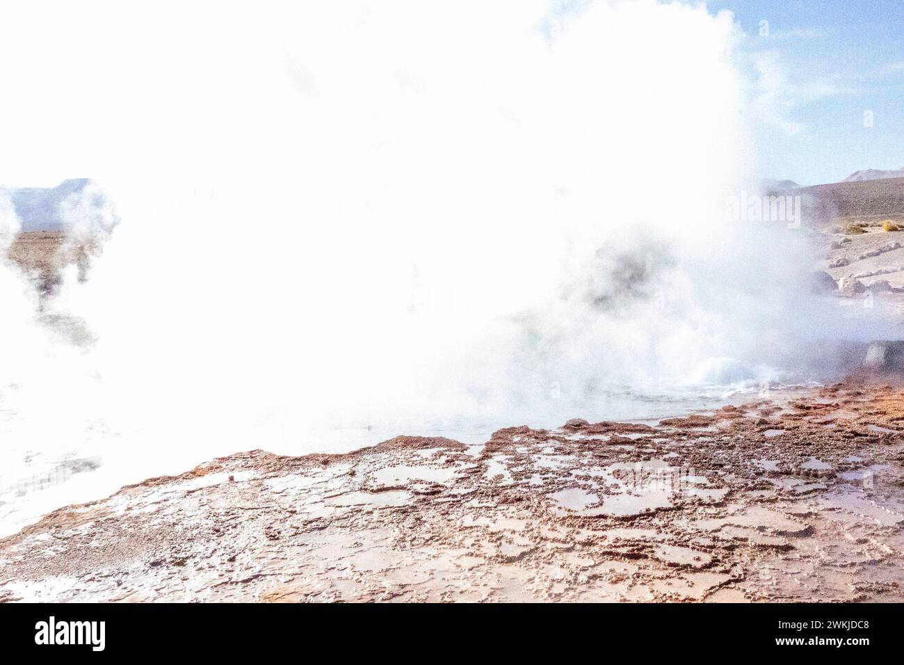 Geysers in the Atacama Desert, Chile, Hot volcanic springs Stock Photo ...