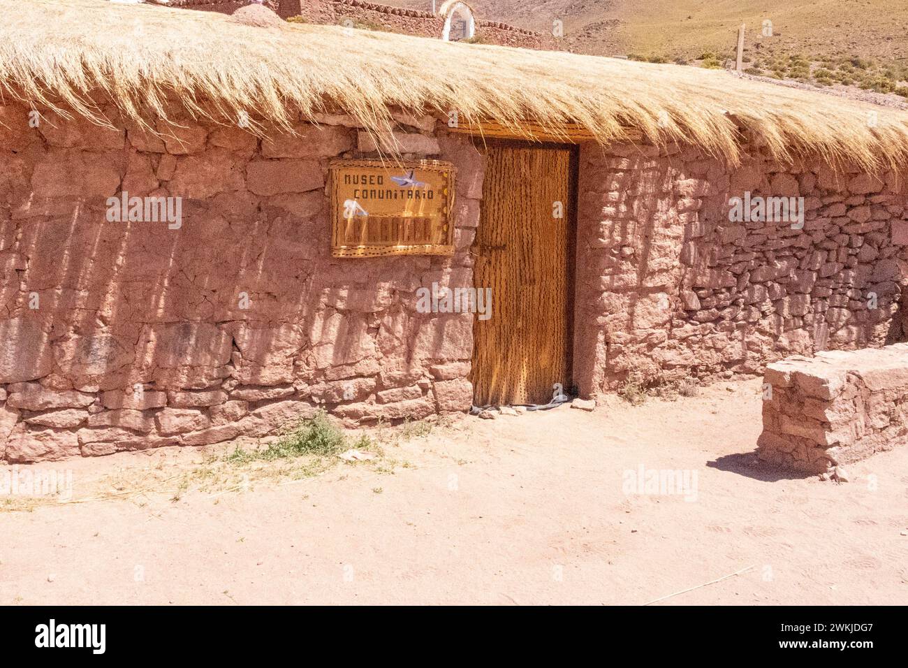 Remote Village in Atacama Desert, Chile South America. Dirt sand roads ...