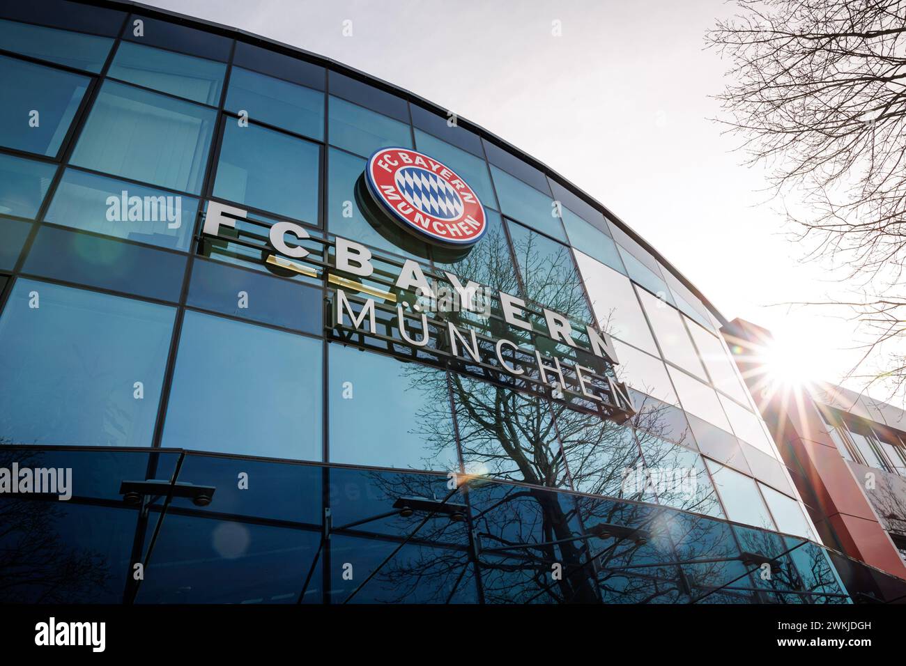 Munich, Germany. 21st Feb, 2024. The lettering "FC Bayern München" can ...