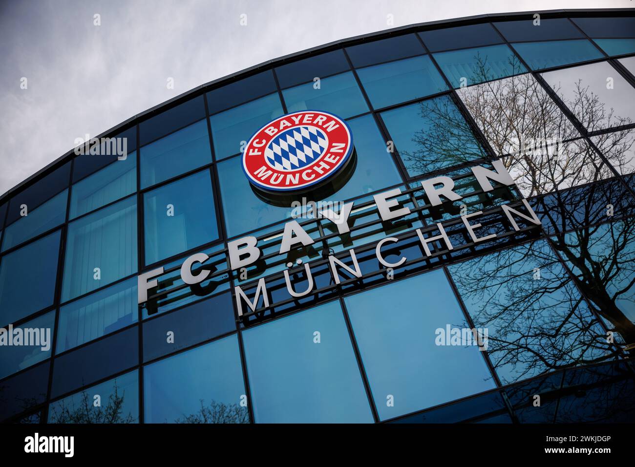 Munich, Germany. 21st Feb, 2024. The lettering "FC Bayern München" can ...
