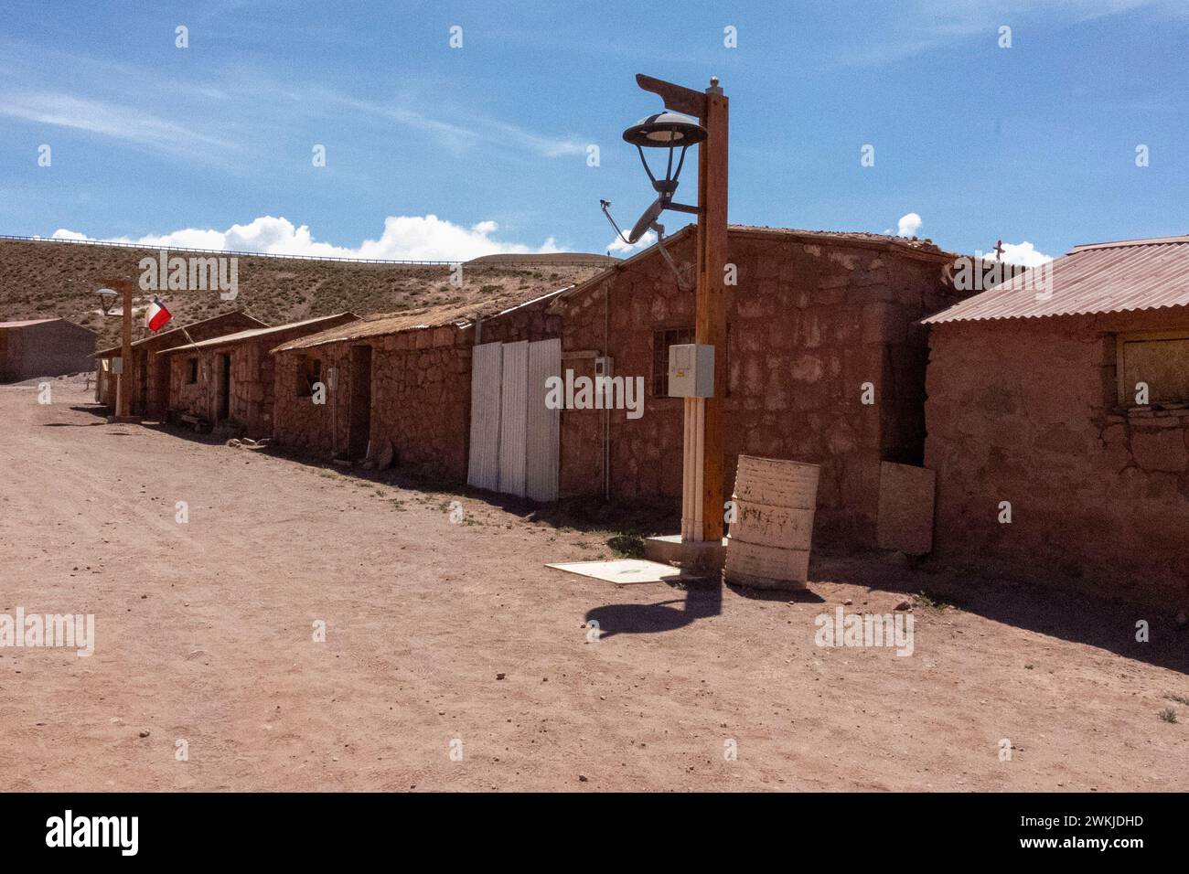 Remote Village in Atacama Desert, Chile South America. Dirt sand roads ...