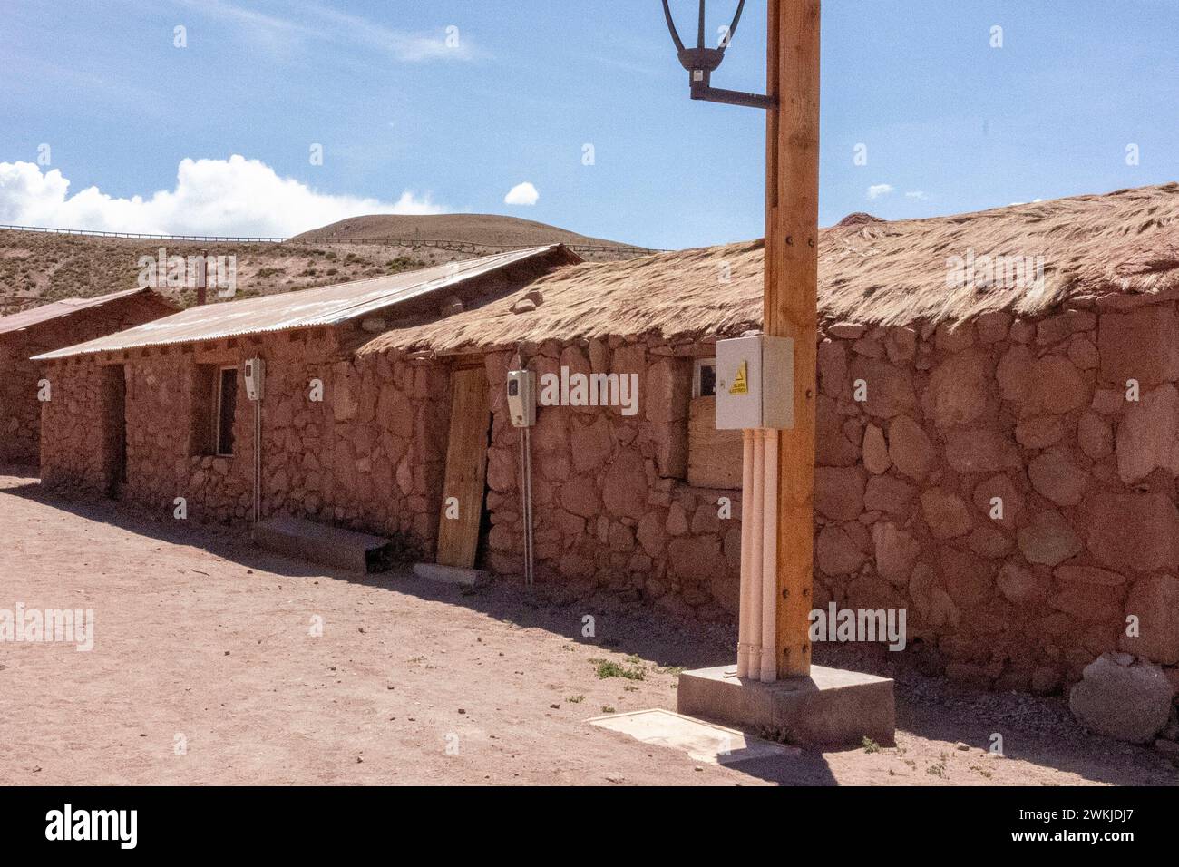Remote Village in Atacama Desert, Chile South America. Dirt sand roads ...