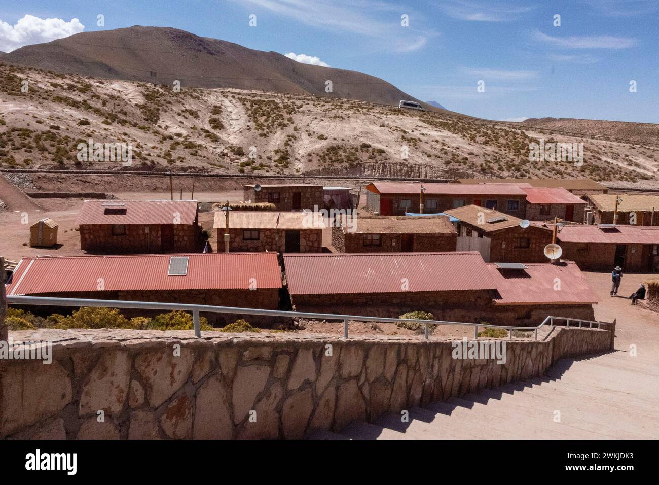 Remote Village in Atacama Desert, Chile South America. Dirt sand roads ...