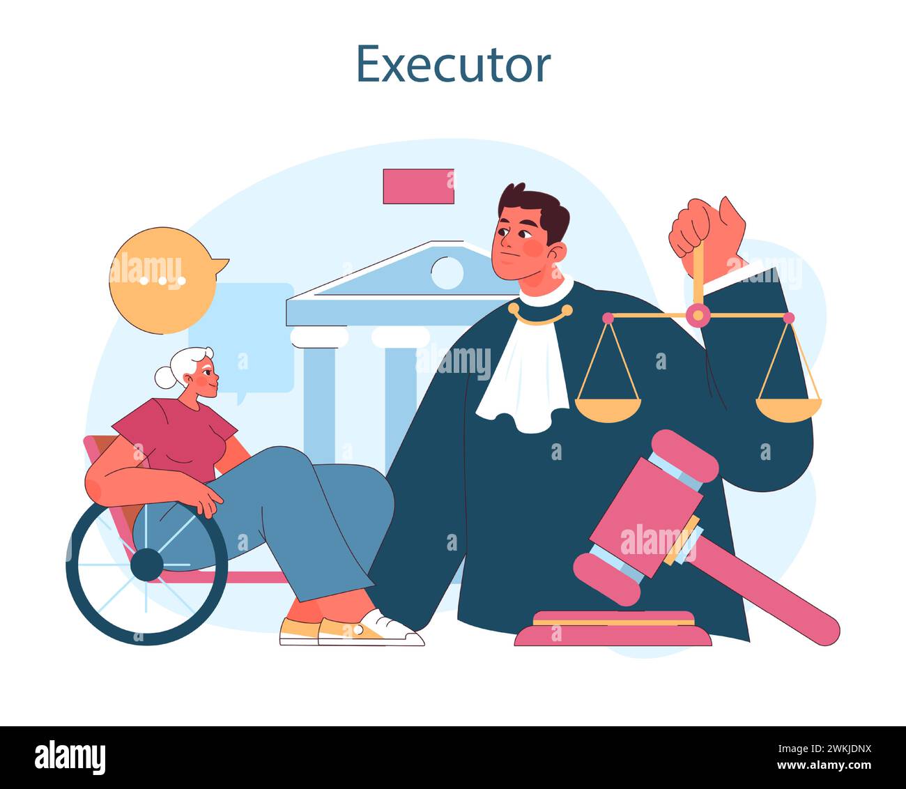Executor. The illustration portrays the role of an executor in managing ...