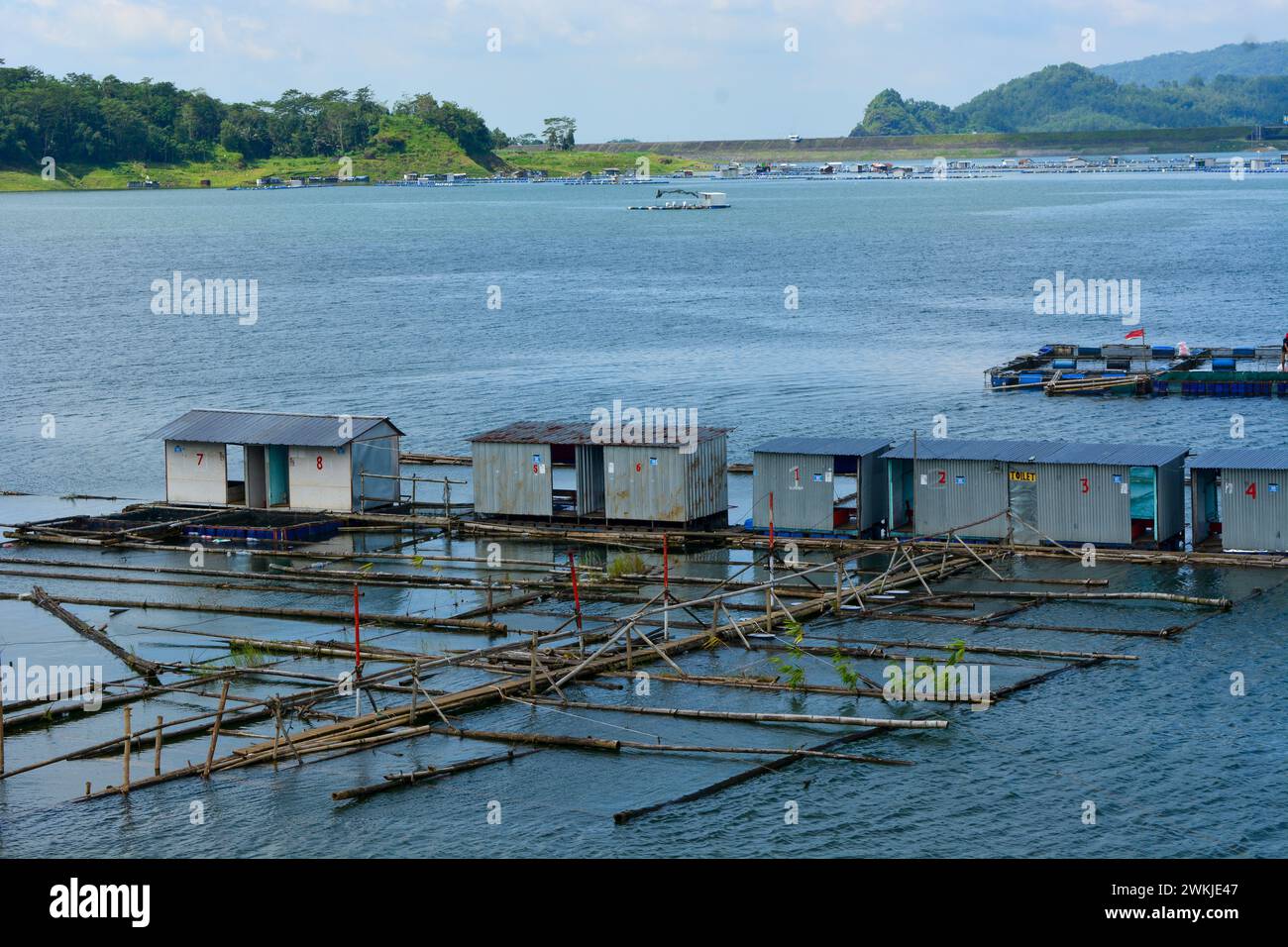Photo of a reservoir with a freshwater fish farming pond Stock Photo ...