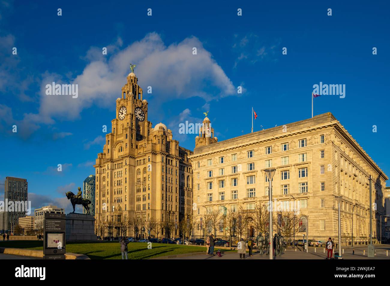 The Liver building and Cunard Building at the Pier Head Liverpool ...