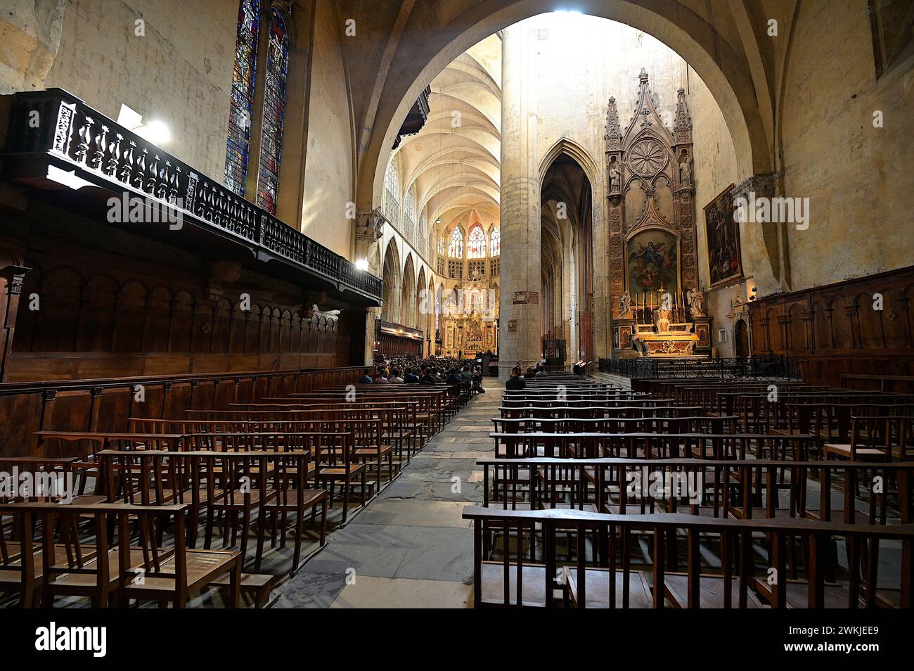 Interior of the Cathedral of Saint Stephen, with nave facing east ...